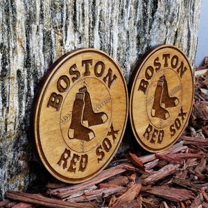 Laser Engraved Wood Coasters / Boston Red Sox /MLB Coasters / Baseball ...