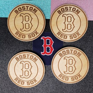 Laser Engraved Wood Coasters / Boston Red Sox /MLB Coasters / Baseball ...