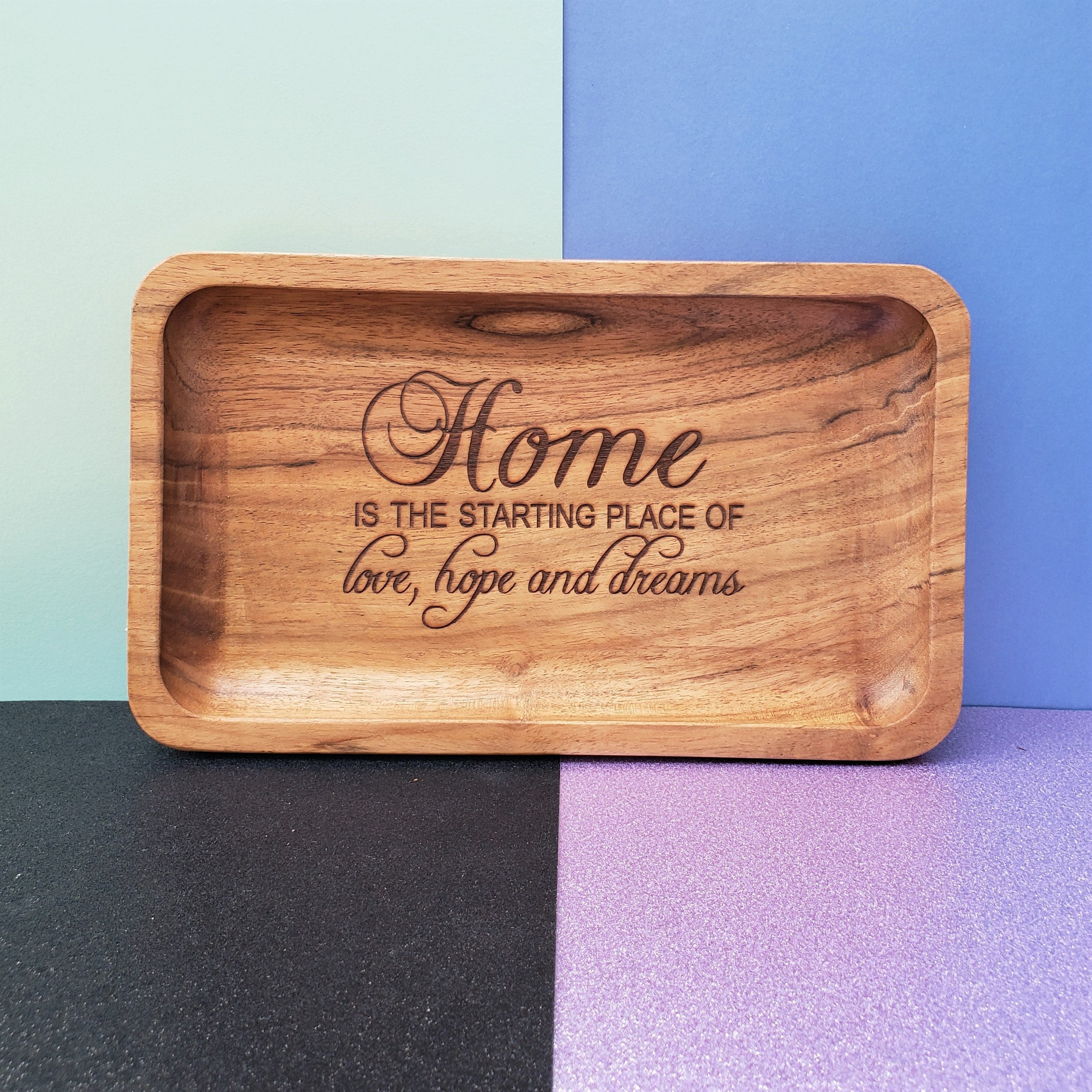 Laser Engraved Wood Tray / Home Saying / Positive Saying / Personalized ...