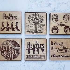 Beatles Coaster / Laser Engraved Wood Coasters / Beatles Songs / John ...