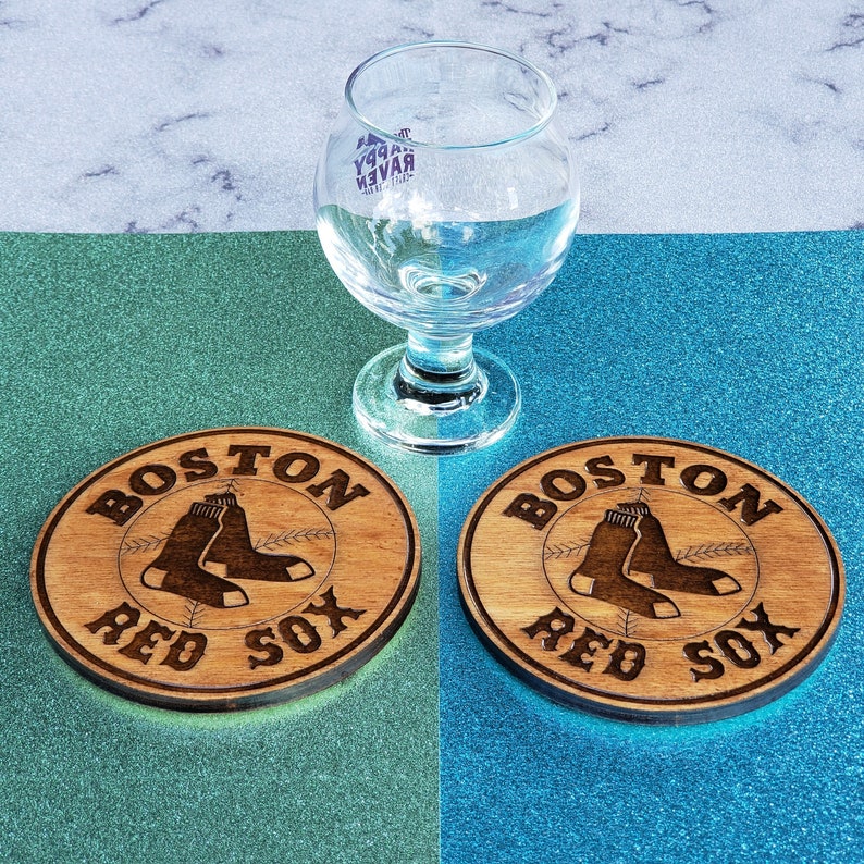 Laser Engraved Wood Coasters / Boston Red Sox /MLB Coasters / - Etsy