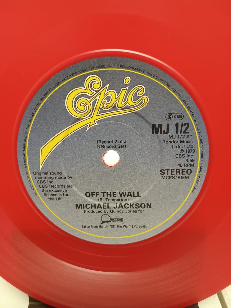 Michael Jackson 45rpm Red Vinyl Record off the Wall/working Day and ...