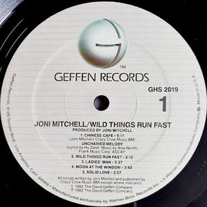 Joni Mithchell "wild Things Run Fast" Record Vinyl LP Record Sealed - Etsy