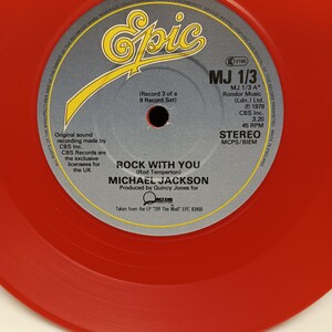 Michael Jackson 45rpm Red Vinyl Record "off the Wall/working Day and ...