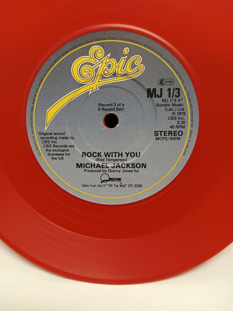 Michael Jackson 45rpm Red Vinyl Record off the Wall/working Day and ...