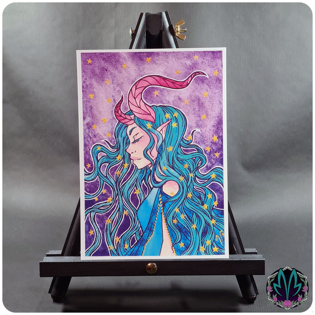Magical Demon Girl Original Art Print A5 21 X 13.5 Cm - Etsy