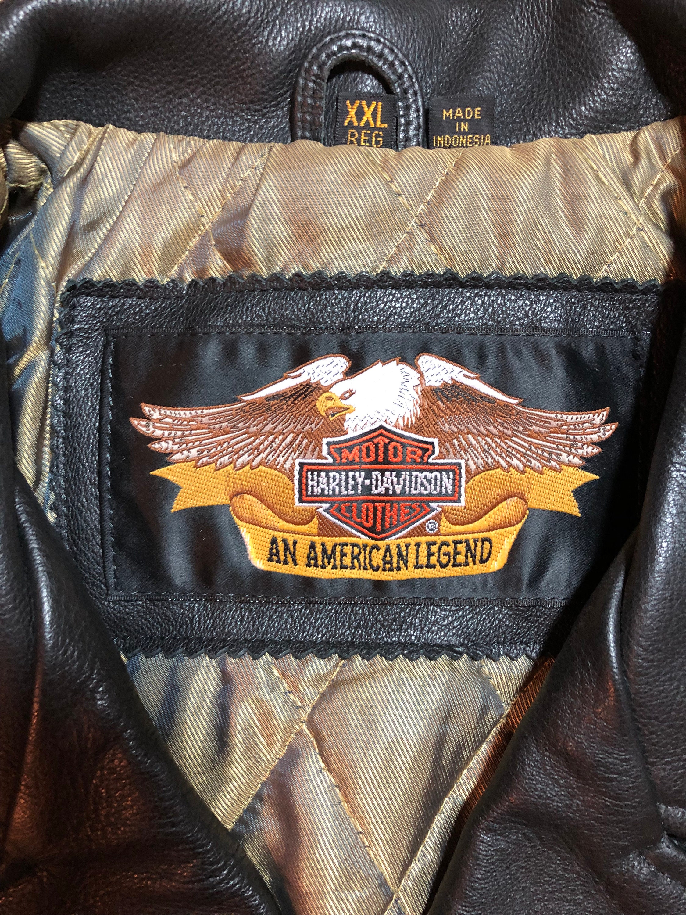 Vintage Harley-davidson Leather Motorcycle Jacket – XXL – Eagle Back ...