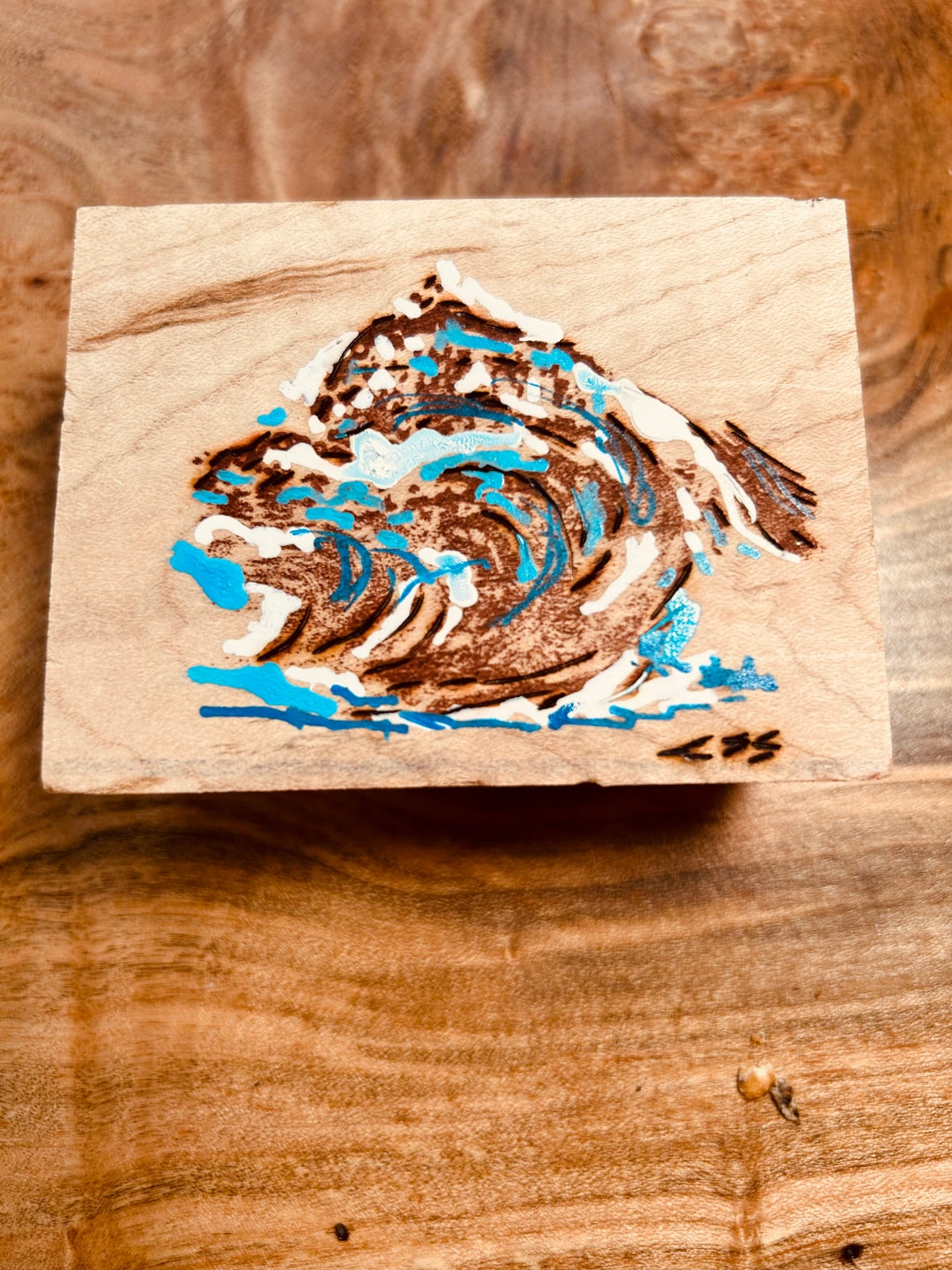 Pyrography Art,spalted Artwork Cabin Gift, Hand Painted Wood Burning ...