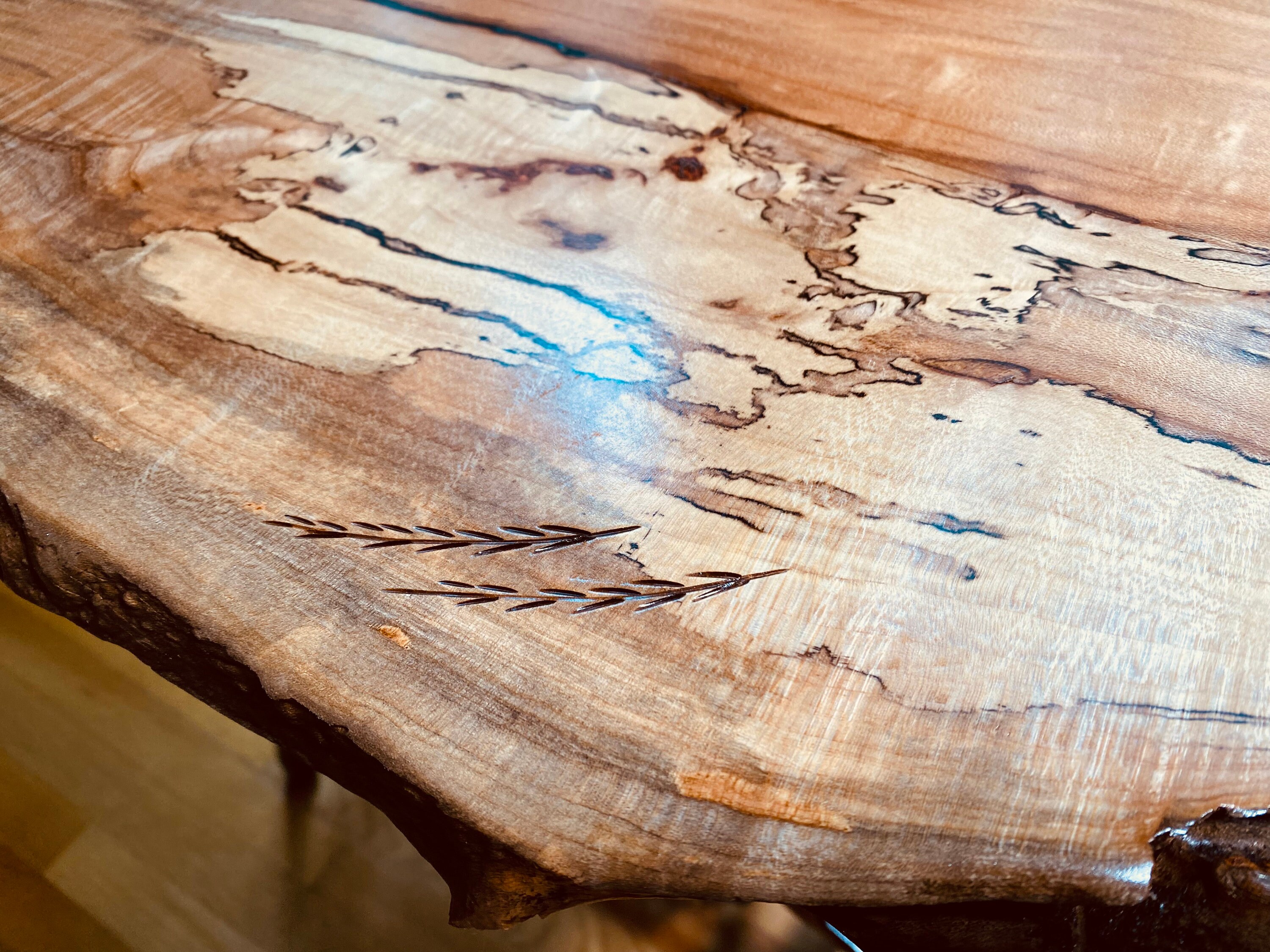 Live Edge Spalted Maple Bar/Desk/Table Top Slab CLOSEOUT 42004