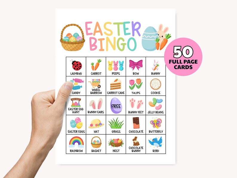 Easter Bingo Game: 100 Printable Cards With Calling Cards and Tokens ...