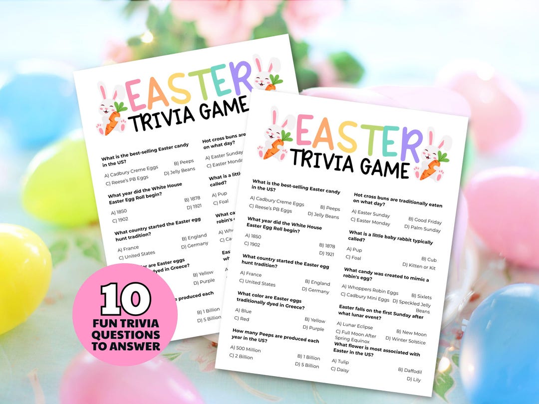 Easter Trivia Game: Printable Activity for Kids and Adults With Answer ...