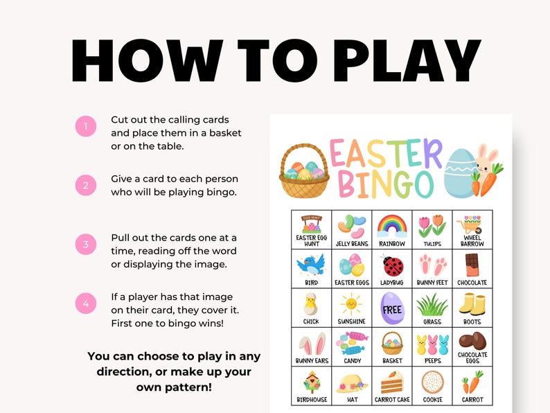 Easter Bingo Game: 100 Printable Cards With Calling Cards and Tokens ...