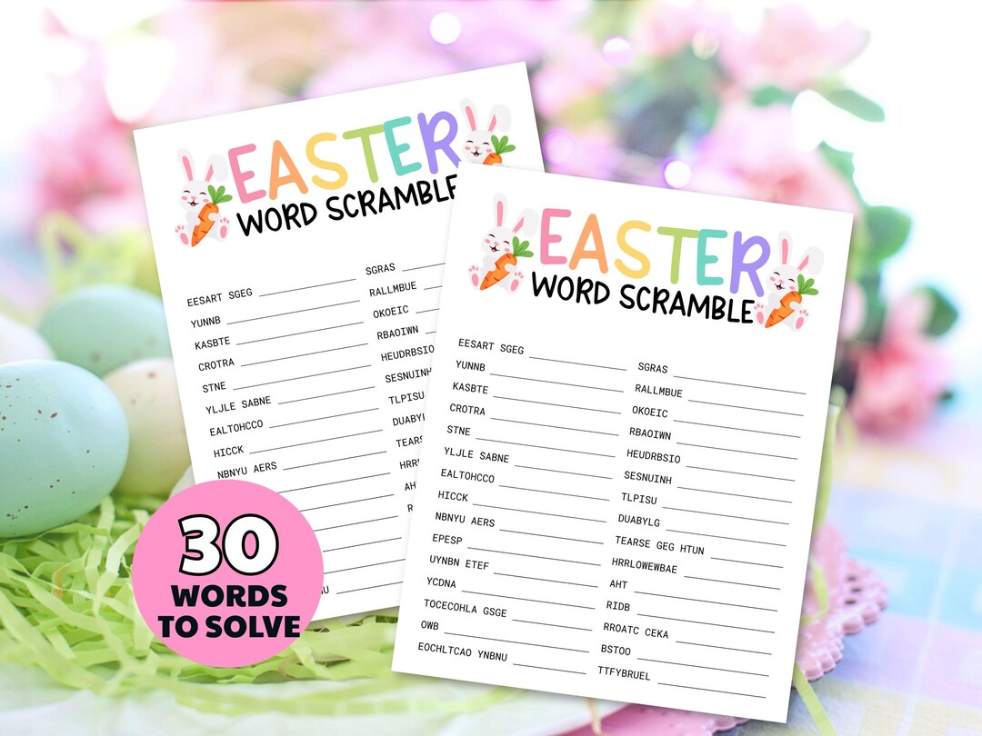 Easter Word Scramble: Printable Activity for Kids With Answer Key - Etsy