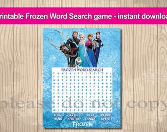 Frozen word search | Etsy