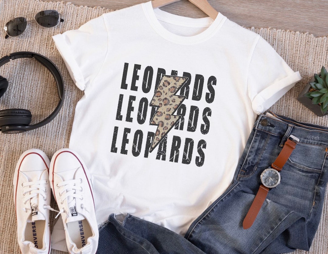 Team Mascot (leopards) Lightning Bolt T-shirt - Etsy