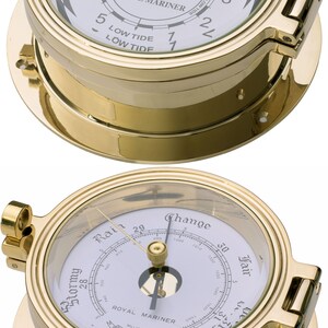 3lb 1.4kg Tide Clock Barometer FREE Shipping 116 Mm 4.56in Brass Tide ...