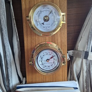 3lb 1.4kg Tide Clock Barometer FREE Shipping 116 Mm 4.56in Brass Tide ...