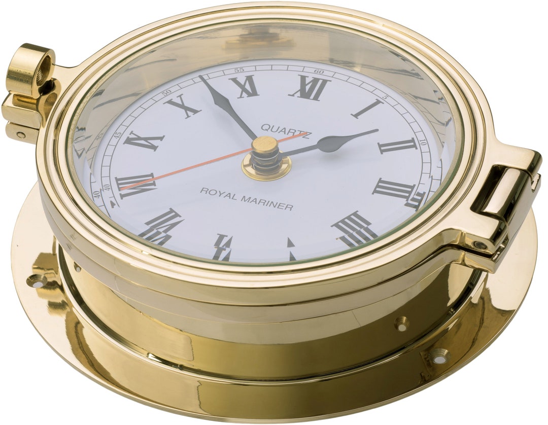 Ship's Clock 140mm 5.5in 1.09kg 2.4lb FREE Shipping SOLID Brass Ships ...