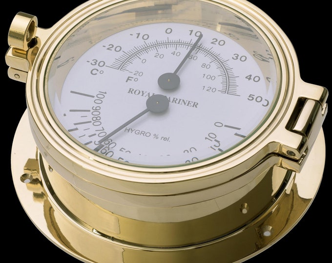 Rare Brookstone Traditional Brass Weather Station Wall Mount Clock - Etsy