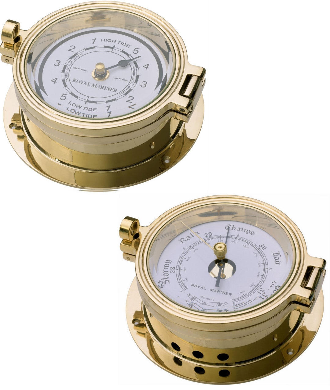 3lb 1.4kg Tide Clock Barometer FREE Shipping 116 Mm 4.56in Brass Tide ...