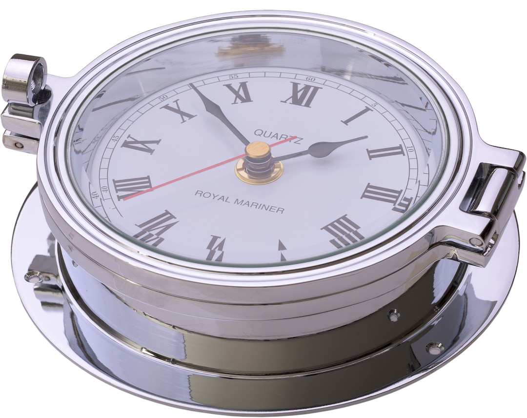 Quiet Chrome Clock 1090 Gram 2.4lb FREE Shipping 140mm 5.5in Heavy ...