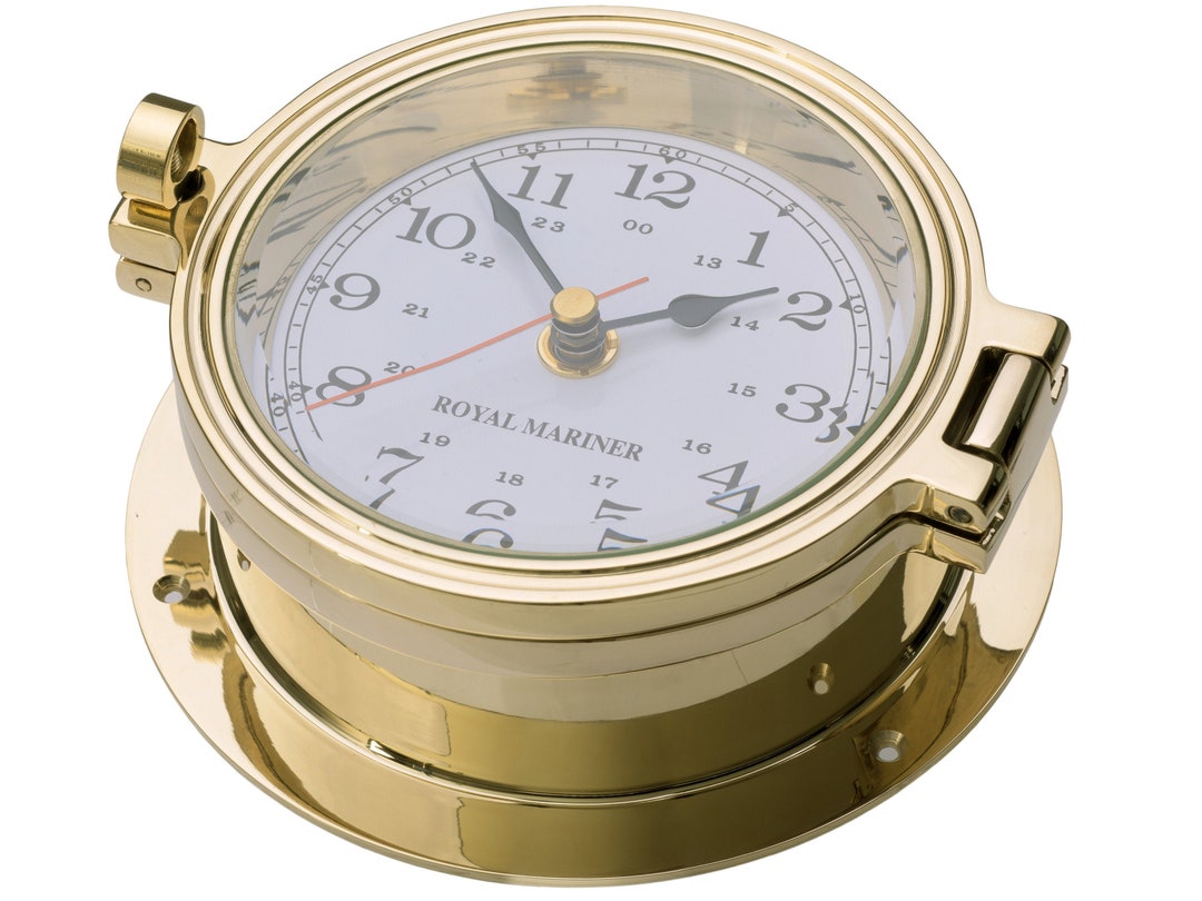 Ship's Clock 116mm 4.56in 670gm 1.5lb FREE Courier-tracked SOLID Brass ...