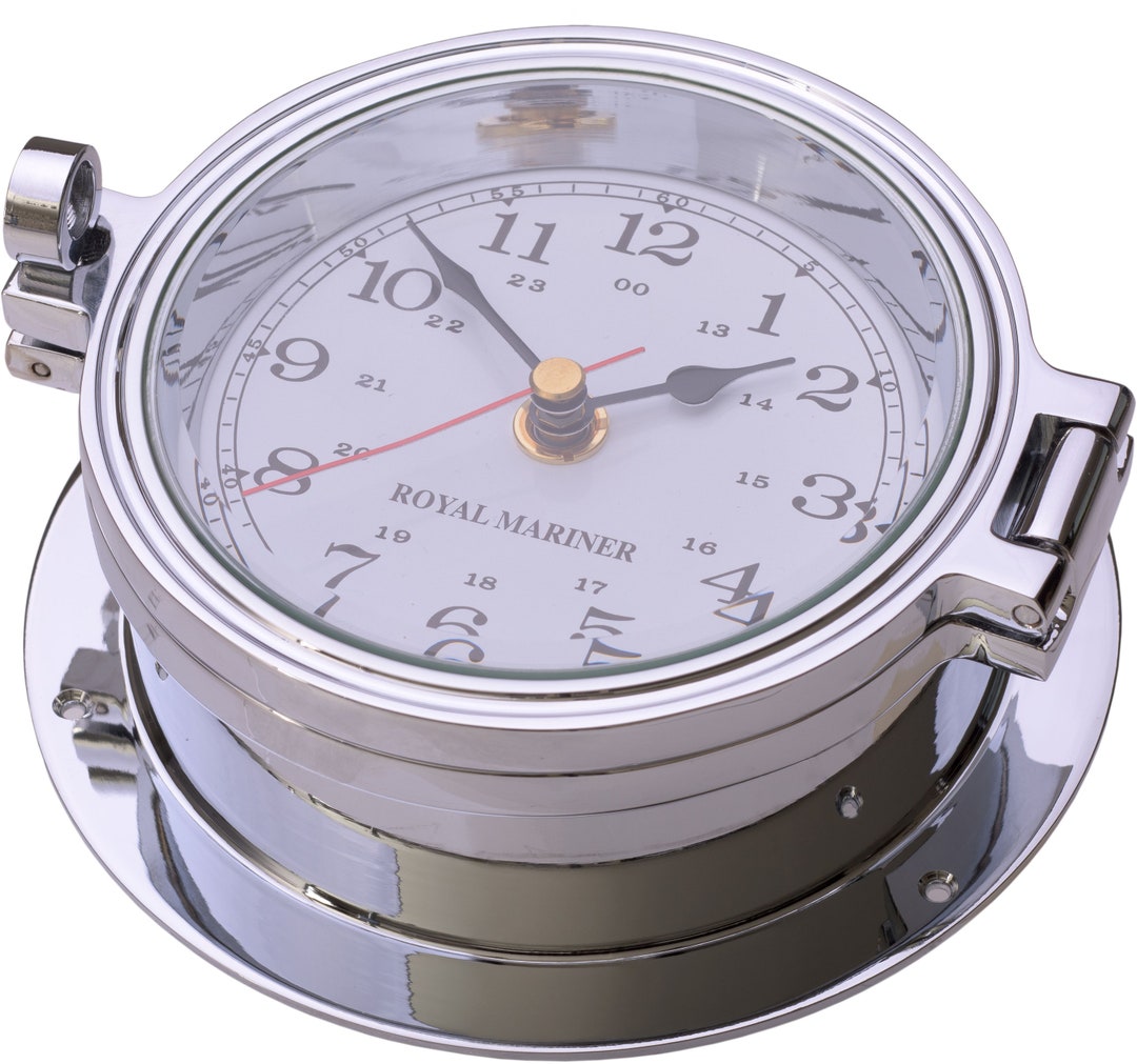 Boat Clock 4.56in 1.5lb 116mm 670gm FREE Courier Chrome Over SOLID ...