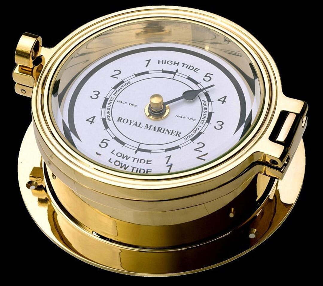 Tide Clock FREE Shipping 4.56in 1.5lb 116mm 670 Grams Brass Clock Tidal ...