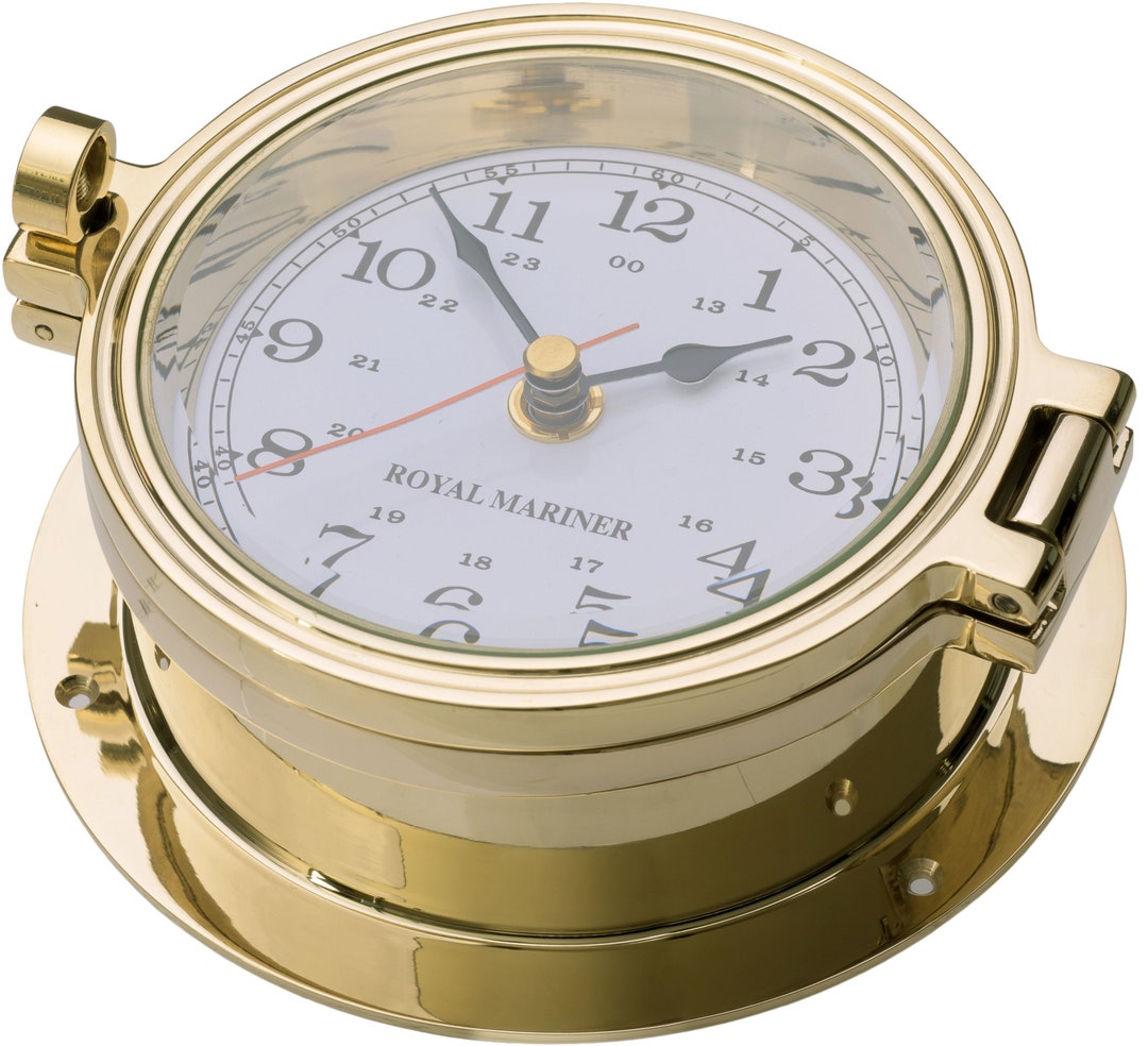 Ship's Clock 4.56in 116mm 1. 5lb 670gm FREE Courier-tracked SOLID Brass ...