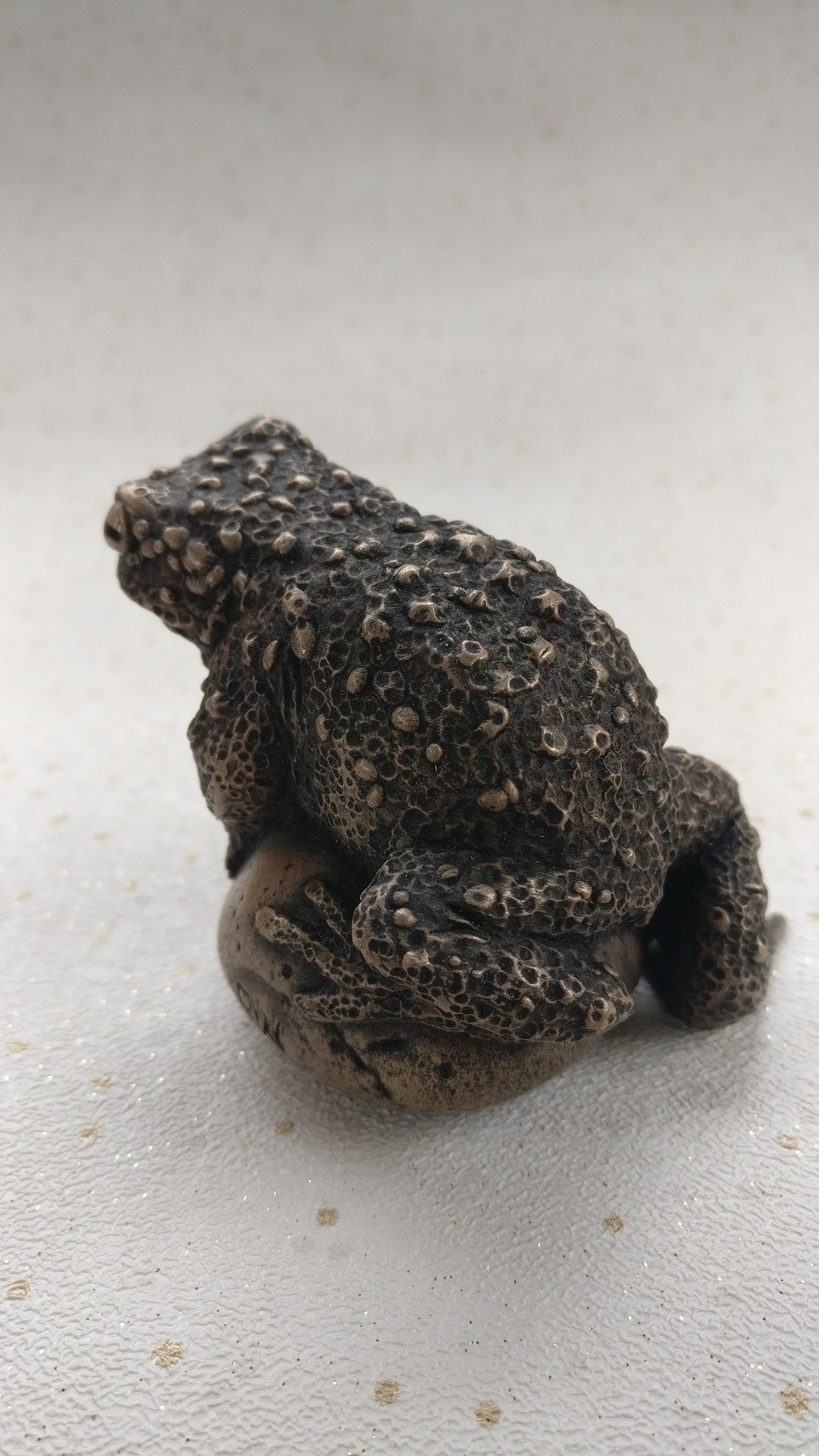 Cold cast bronze toad sculpture Bufo | Etsy