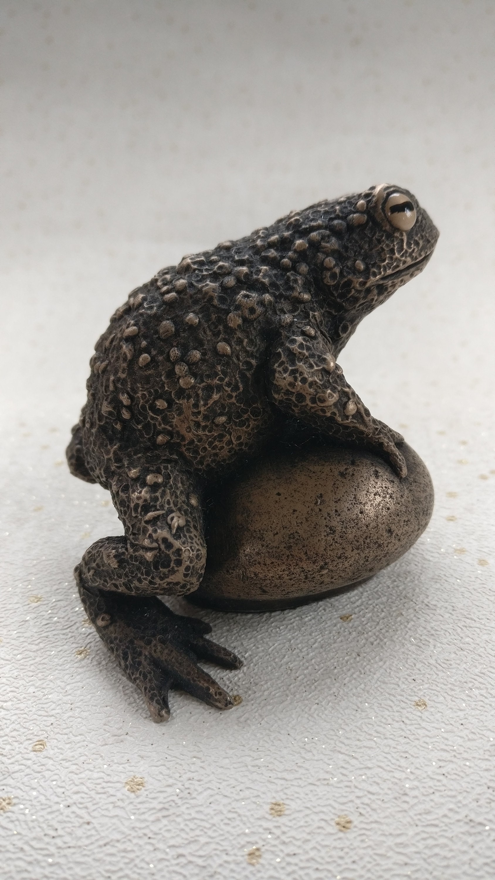 Cold cast bronze toad sculpture Bufo | Etsy
