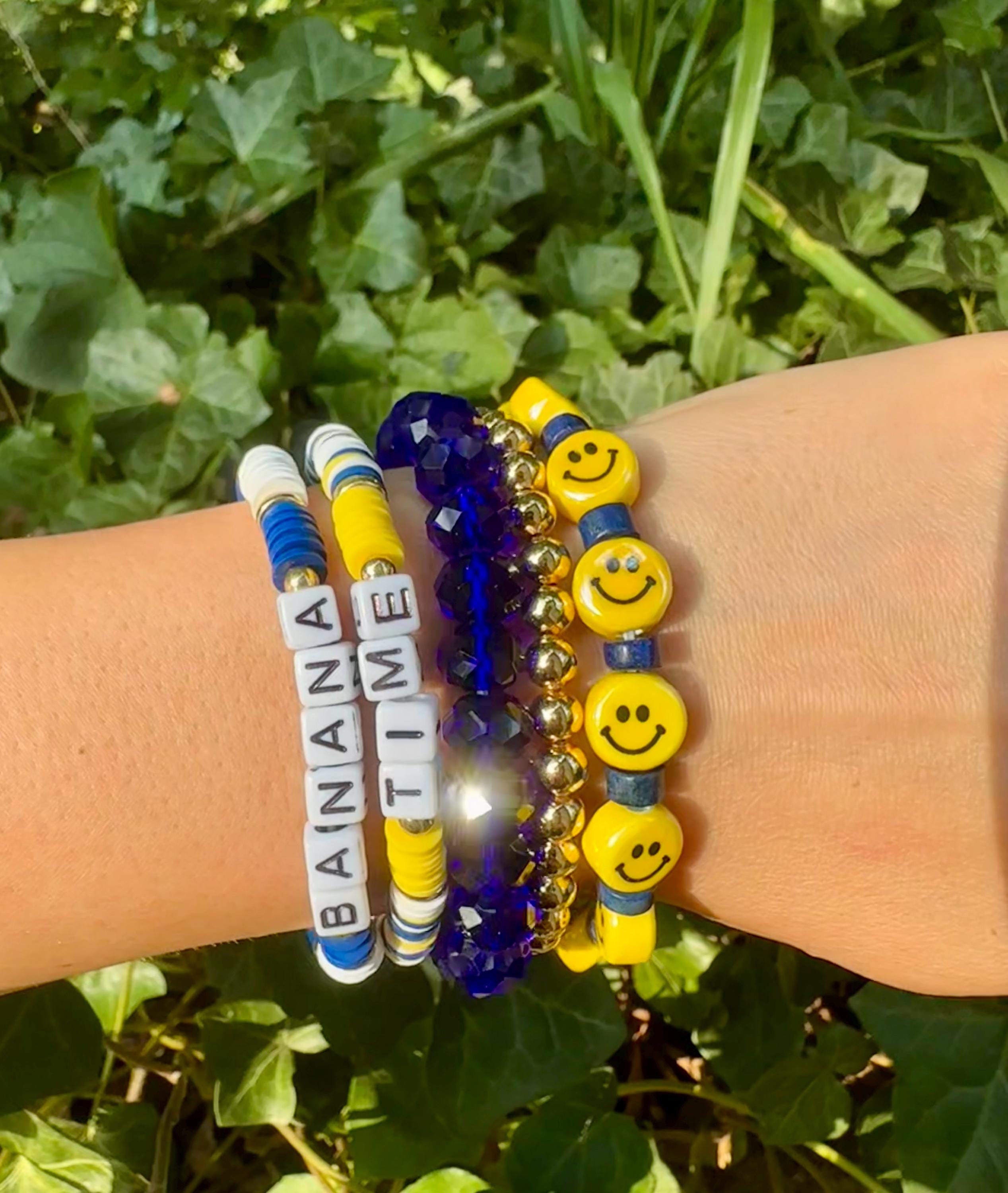 Savannah Bananas - *large Beads* - Baseball Themed Bracelet Stack - Etsy