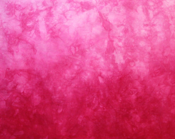 Pink Ombre Cotton Quilt Fabric, Hand Dyed Gradient Moves From Pale Pink ...