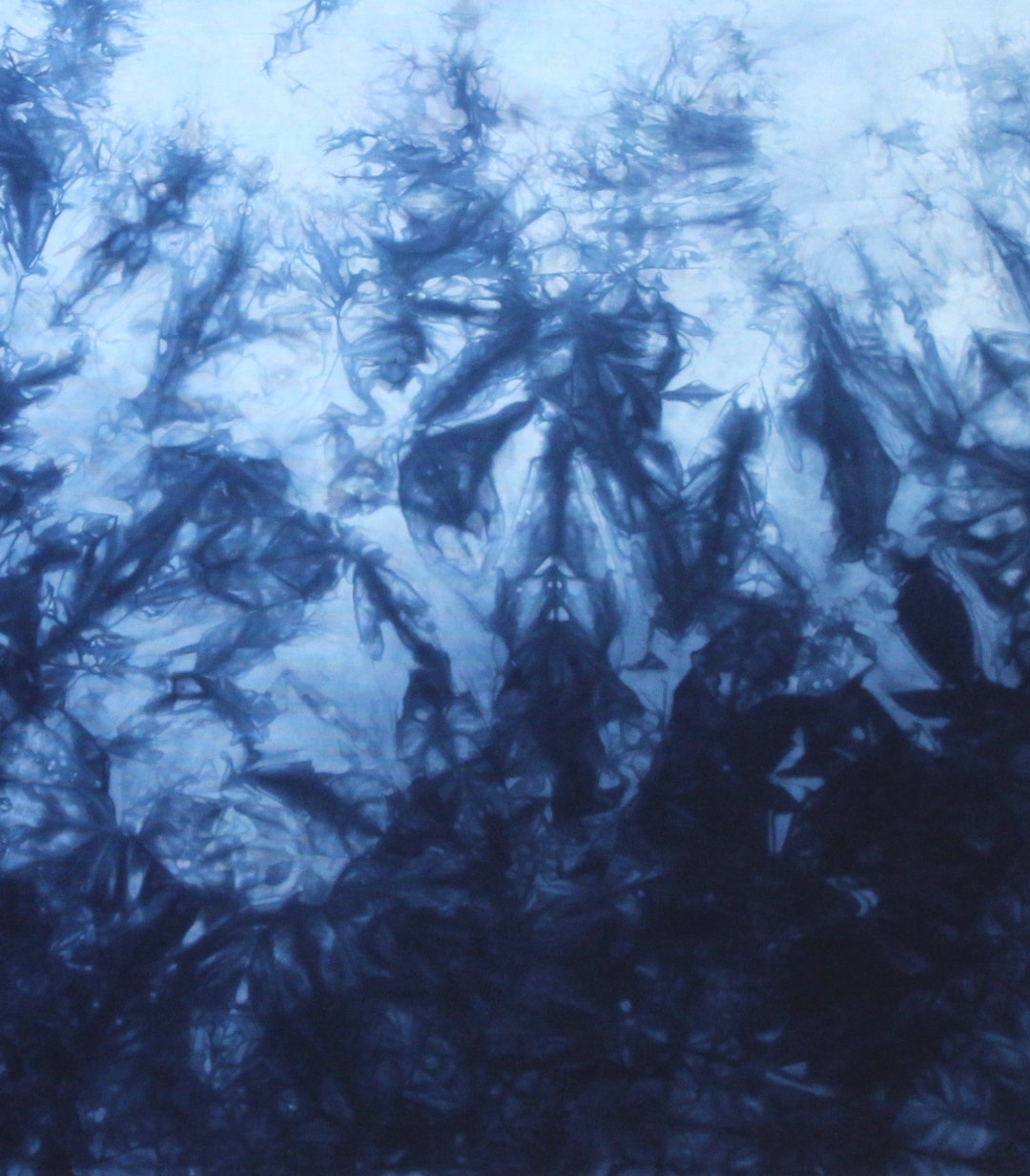 Blue Ombre Cotton Quilt Fabric, Hand Dyed Gradient of Denim Blue ...