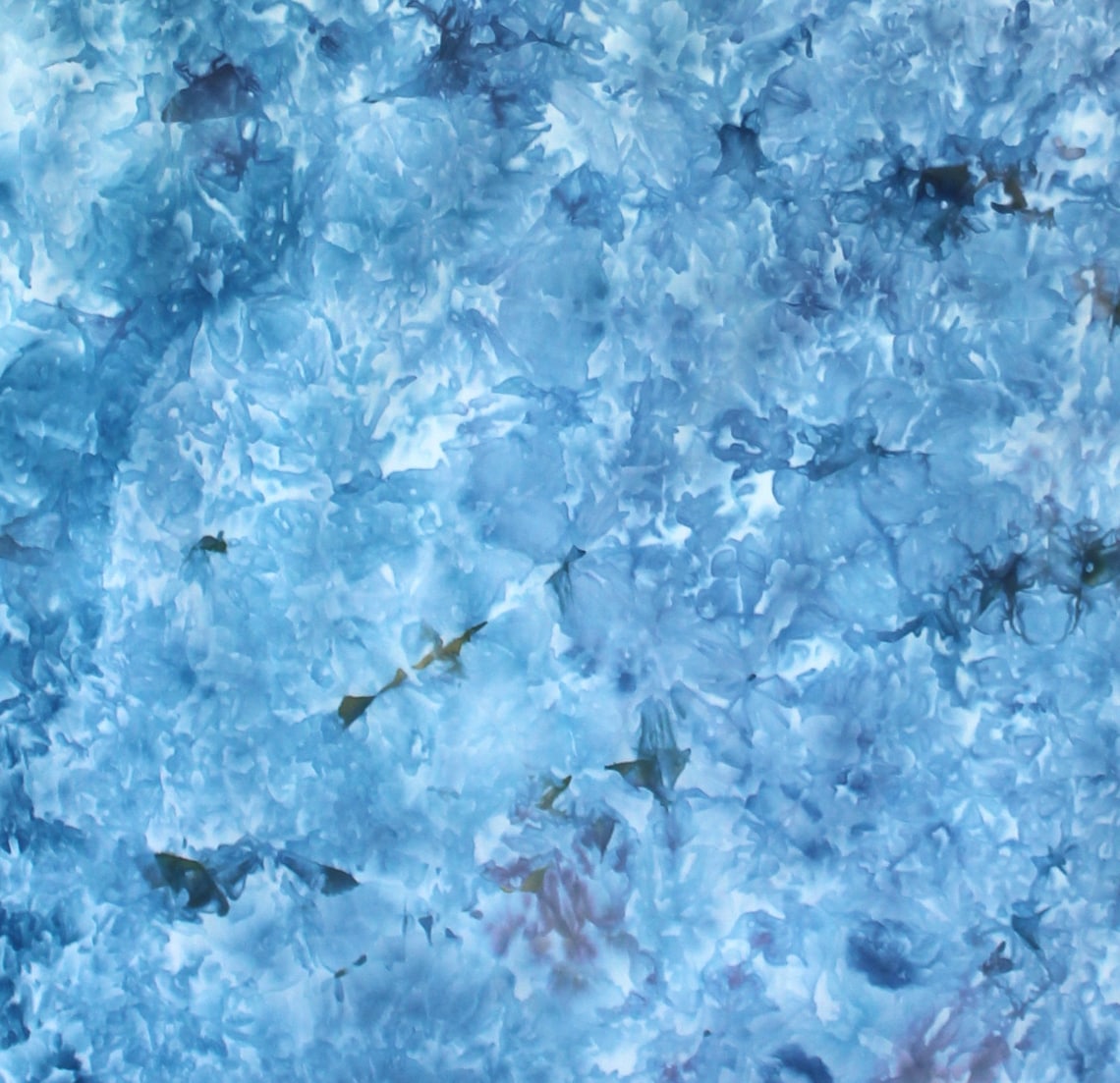 Blue ice dyed cotton fabric for quilting or crafting half | Etsy