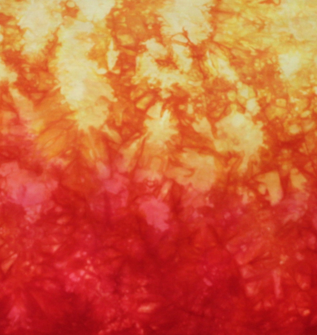 Hand Dyed Fabric Gradient in Fire Color Range Dynamic Yellow - Etsy