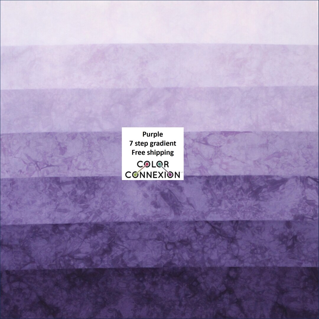 Purple Ombre Gradient of Quilting Cotton, Hand Dyed Bundle, Available ...