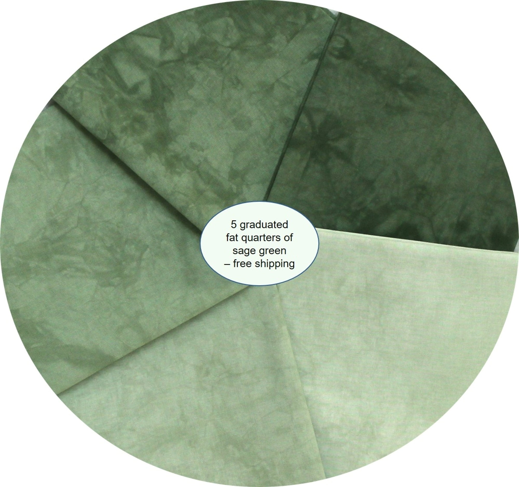 Sage Green Fat Quarter Bundle 5 Step Hand Dyed Quilting - Etsy