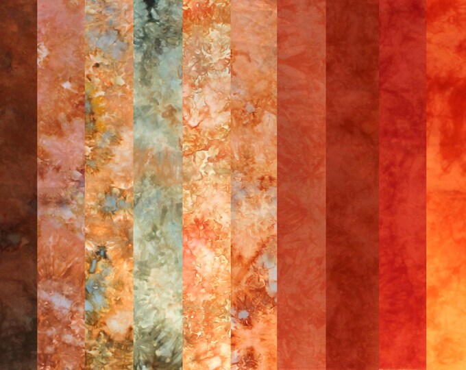 Shades of Green Stash Builder Fabric Bundle of Hand Dyed Quilt Cotton ...