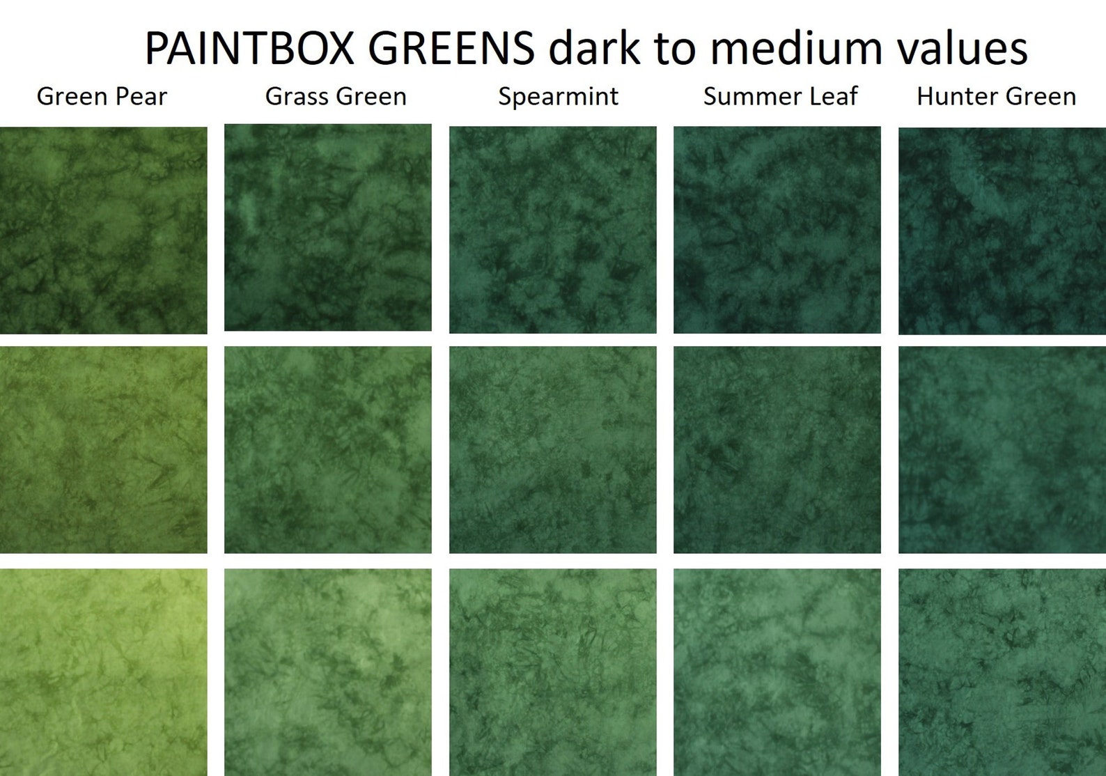 Gradient Bundle of 5 Greens From Yellow Green to Blue Green | Etsy