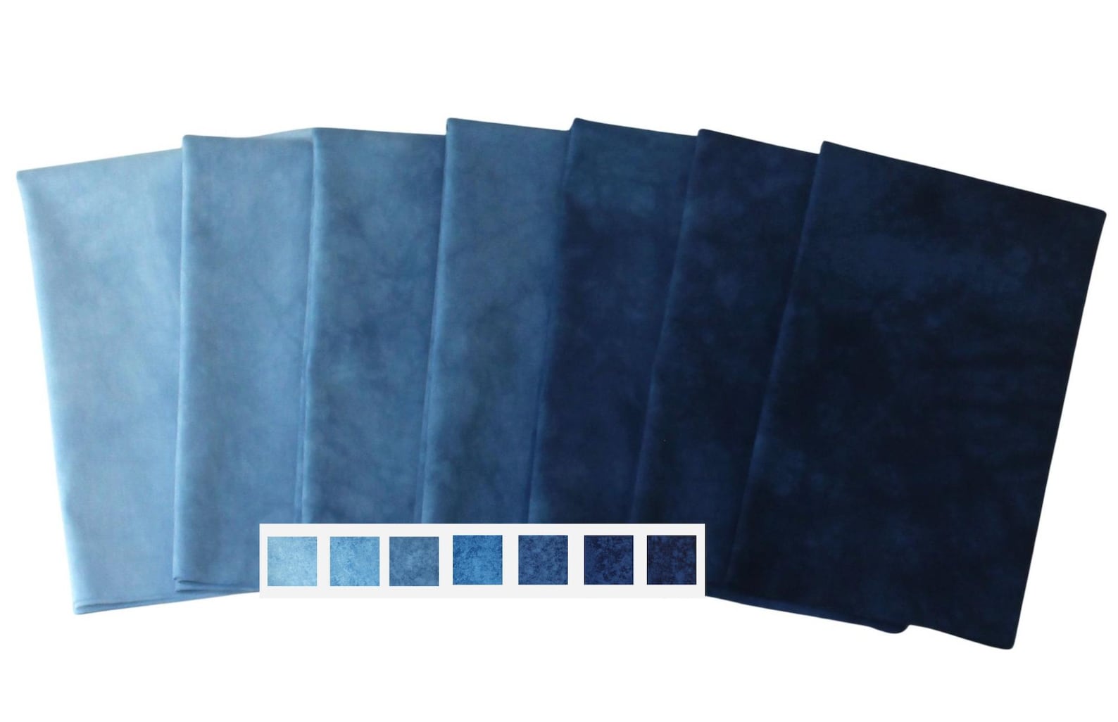 Hand Dyed Blue Cotton Quilt Fabric Bundle, Fat Quarters or Half Yards ...