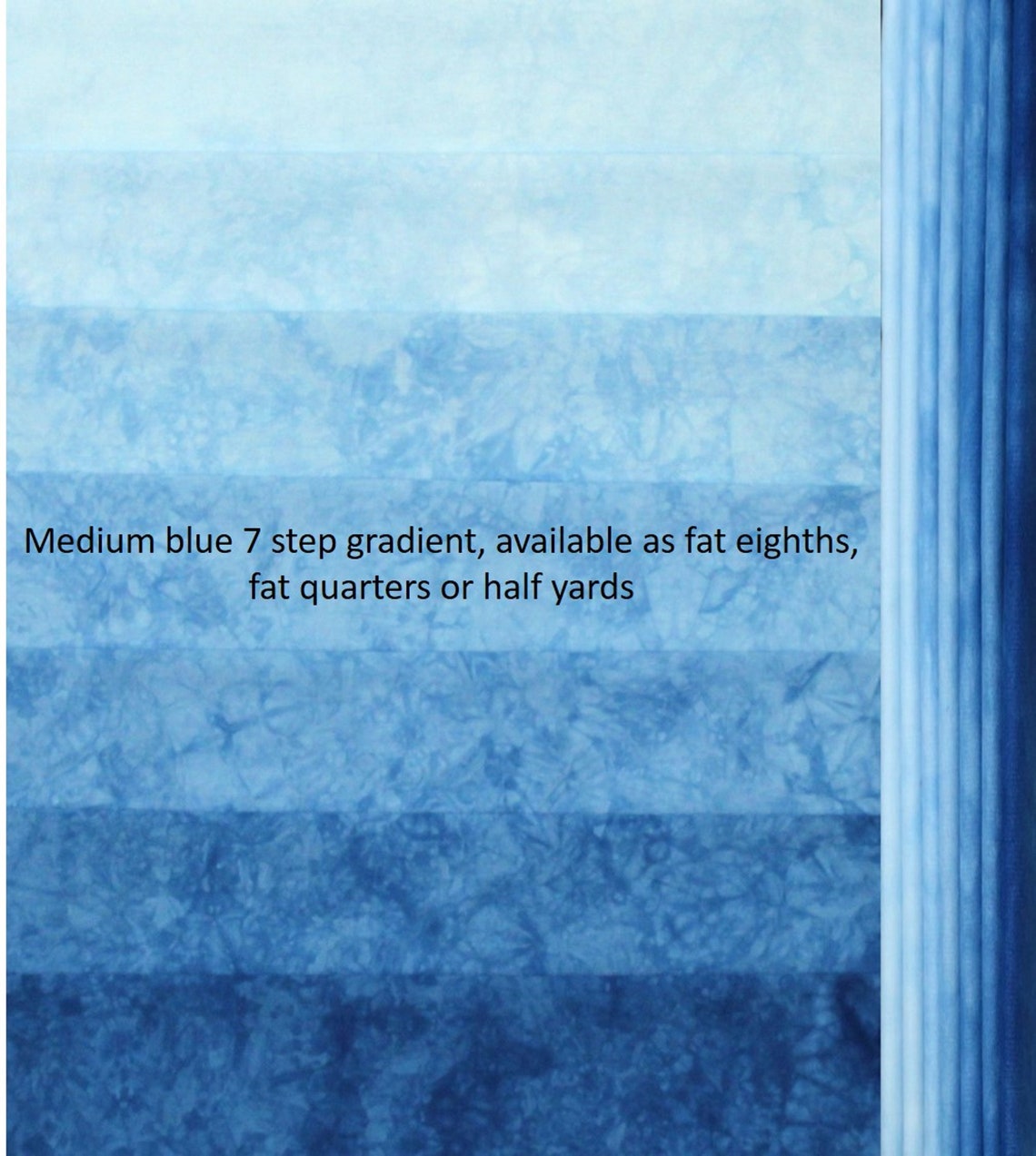 Hand dyed blue fabric bundle 7 step gradient of quilt cotton | Etsy