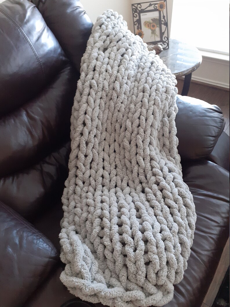 Chunky Chenille Hand Knit Super Soft Blanket Chunky Knit - Etsy Chunky Chenille Hand Knit Super Soft Blanket Chunky Knit - Etsy
