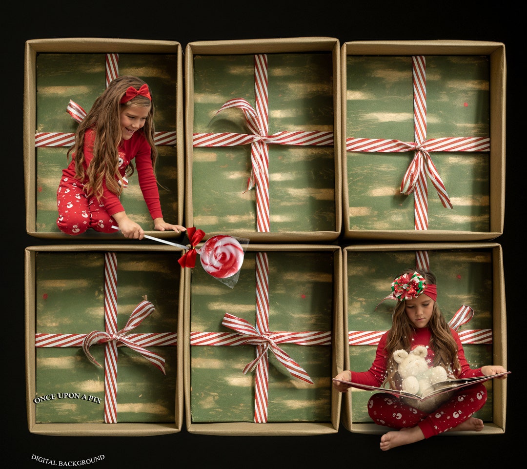 6 Empty Cardboard Boxes Template, Digital Christmas 'in the Box' for ...