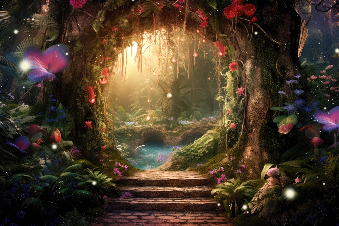 Fairy Arch Digital Background Digital Backdrop Sparkle Fairy Tale ...