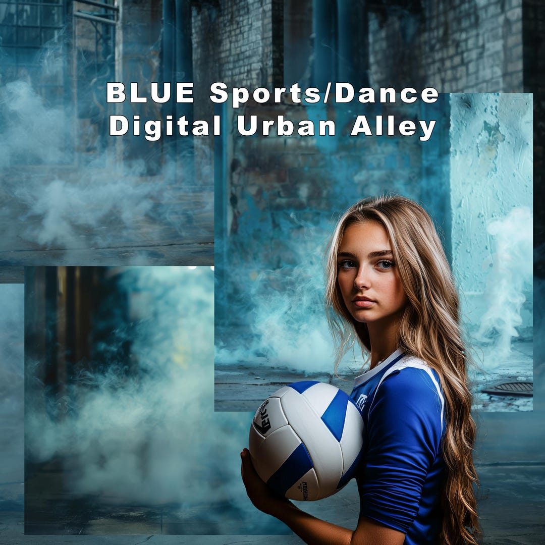 Blue Sports Background Urban Fog Digital Dance Team Poster Backdrop ...