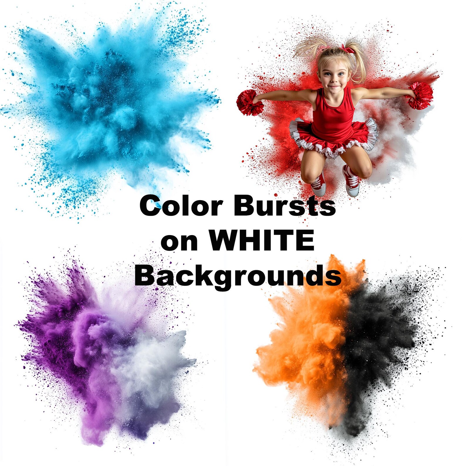 160 Sports Bundle Color Dust Explosion Digital Backdrops, Chalk Bursts ...