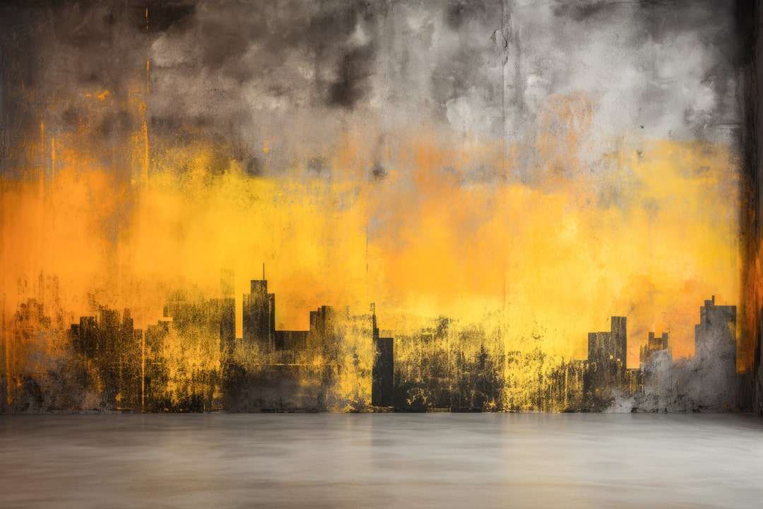 Yellow Theater Portrait Digital Backdrop Urban Studio Photography ...