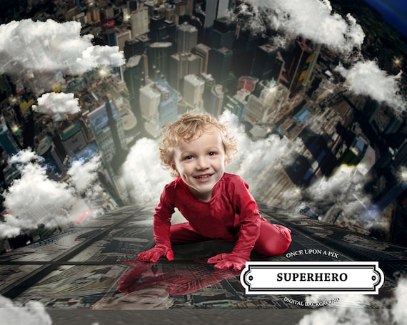 Superhero Digital Background City Skyscraper Backdrop Woman - Etsy