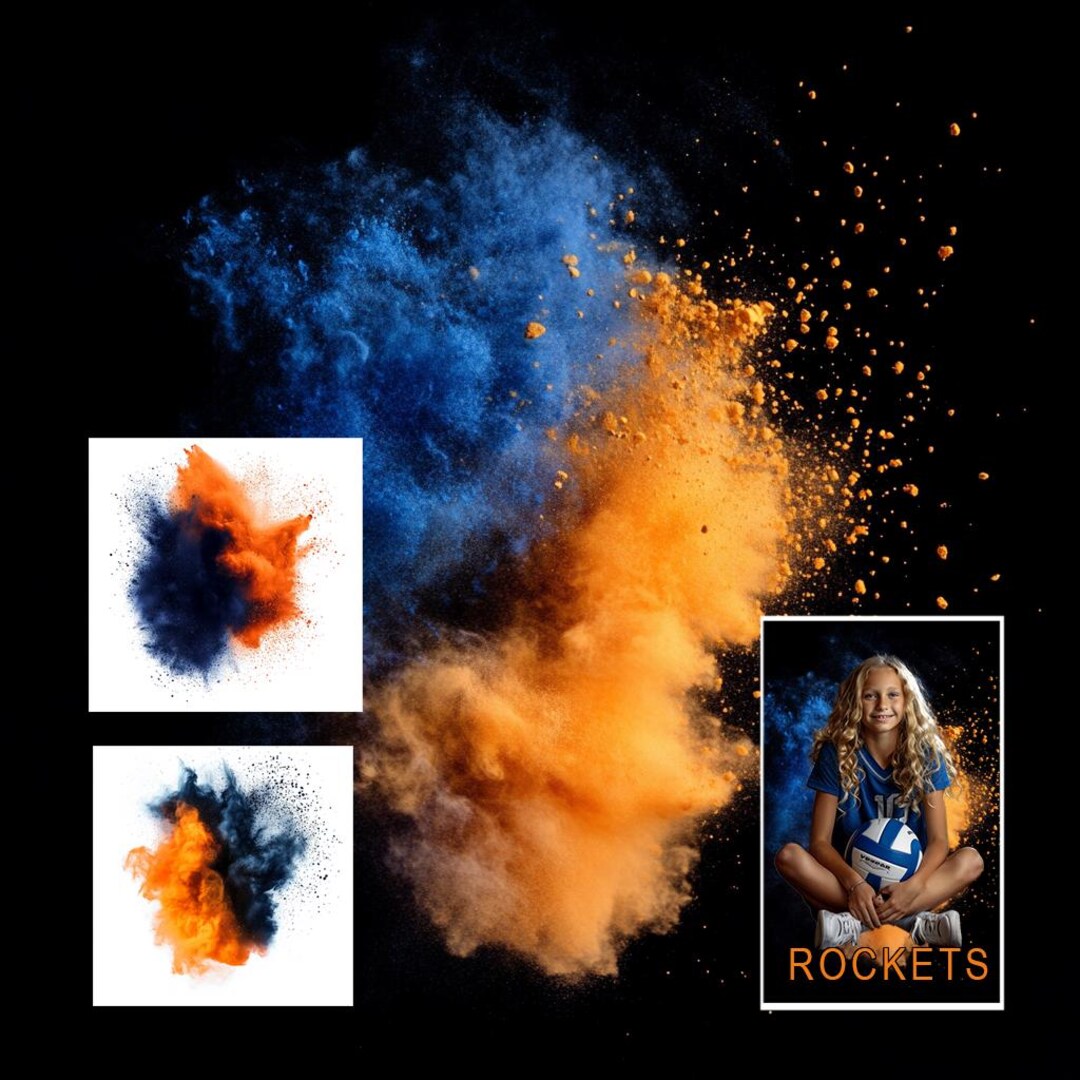 Sports Background Blue Orange Chalk Burst Digital Dance Digital ...
